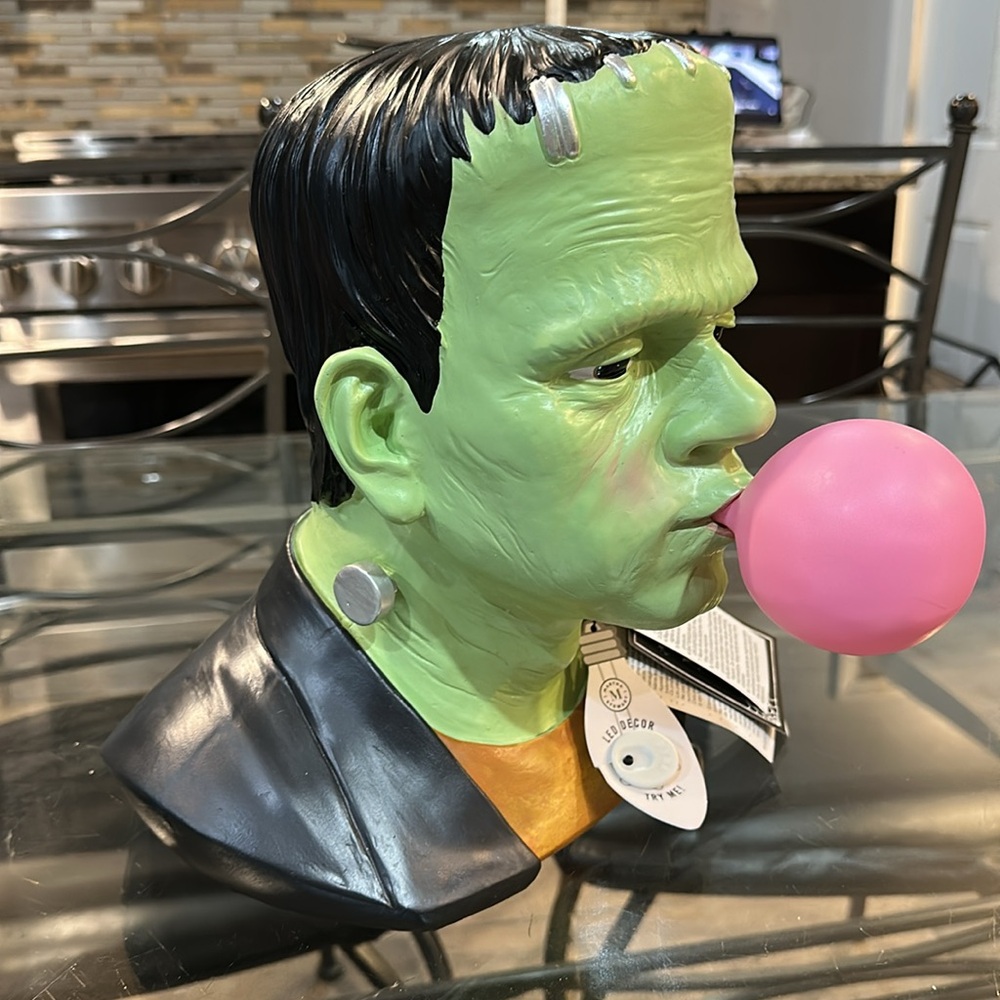 Martha Stewart | Holiday | Led Lighted Frankenstein Blowing Bubble Bust ...